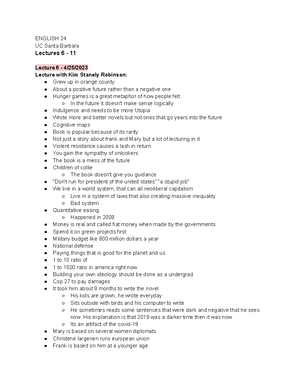 English 24 lectures 1 - 5 - ENGLISH 24 UC Santa Barbara Batch one ...