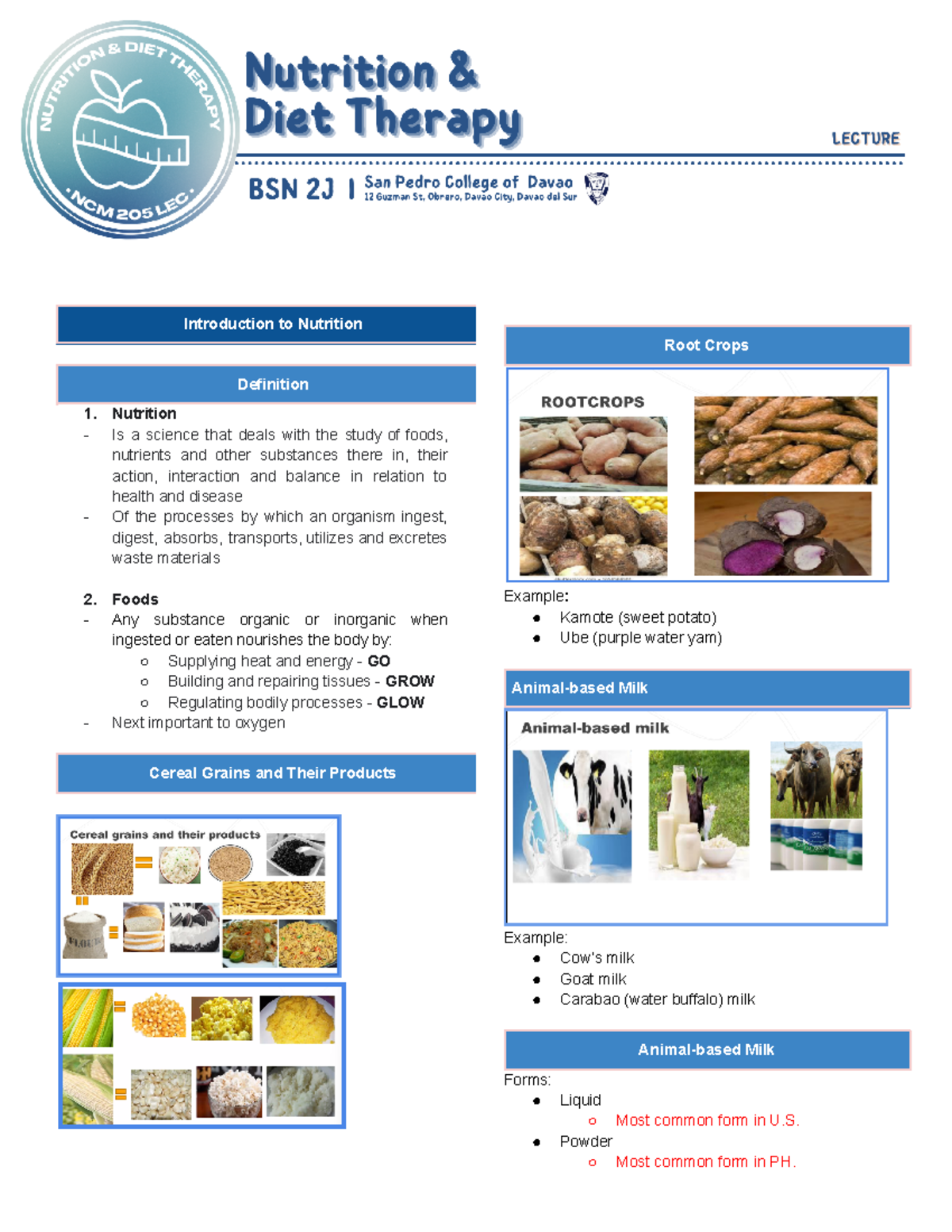 Copy of NCM 205 LEC Prelims - Introduction to Nutrition Definition ...