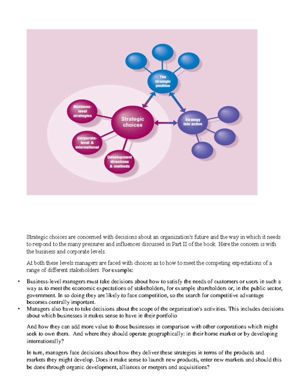 CH 5 Strategy-1 - Chapter 5 strategy - Strategic choices are concerned ...