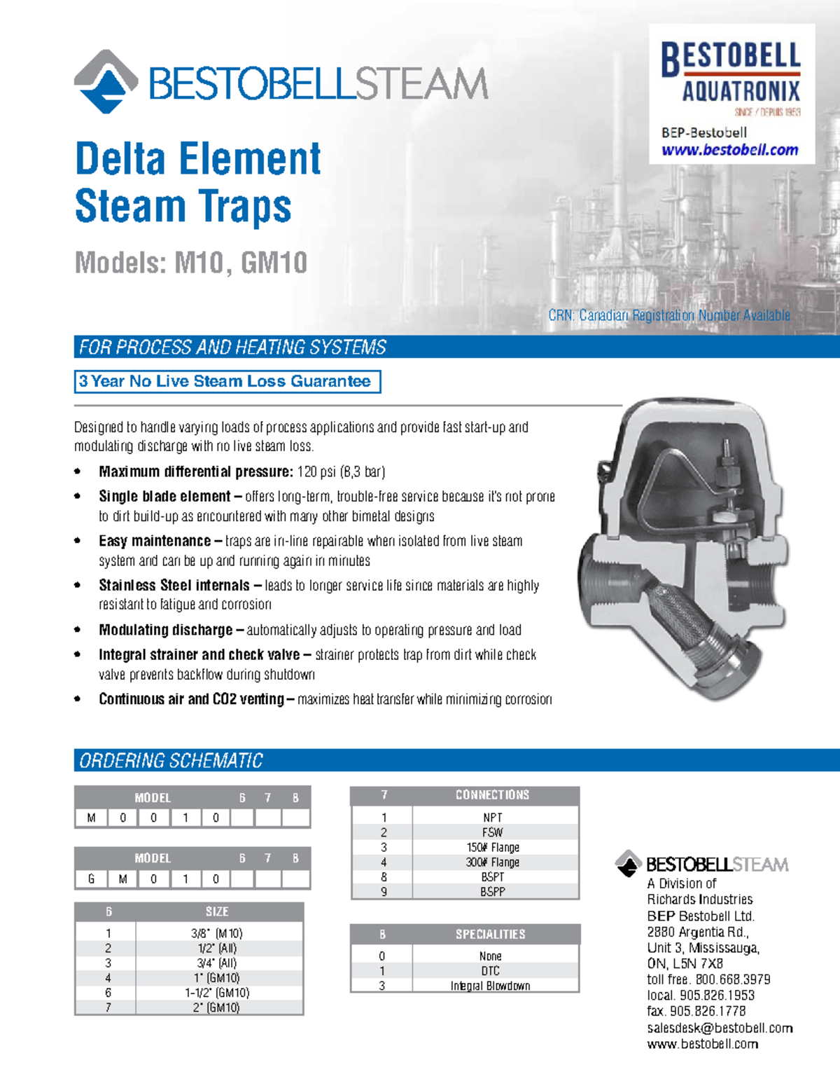 Bestobell Steam M10-GM10 - Delta Element Steam Traps Models: M10, GM A Division of Richards ...