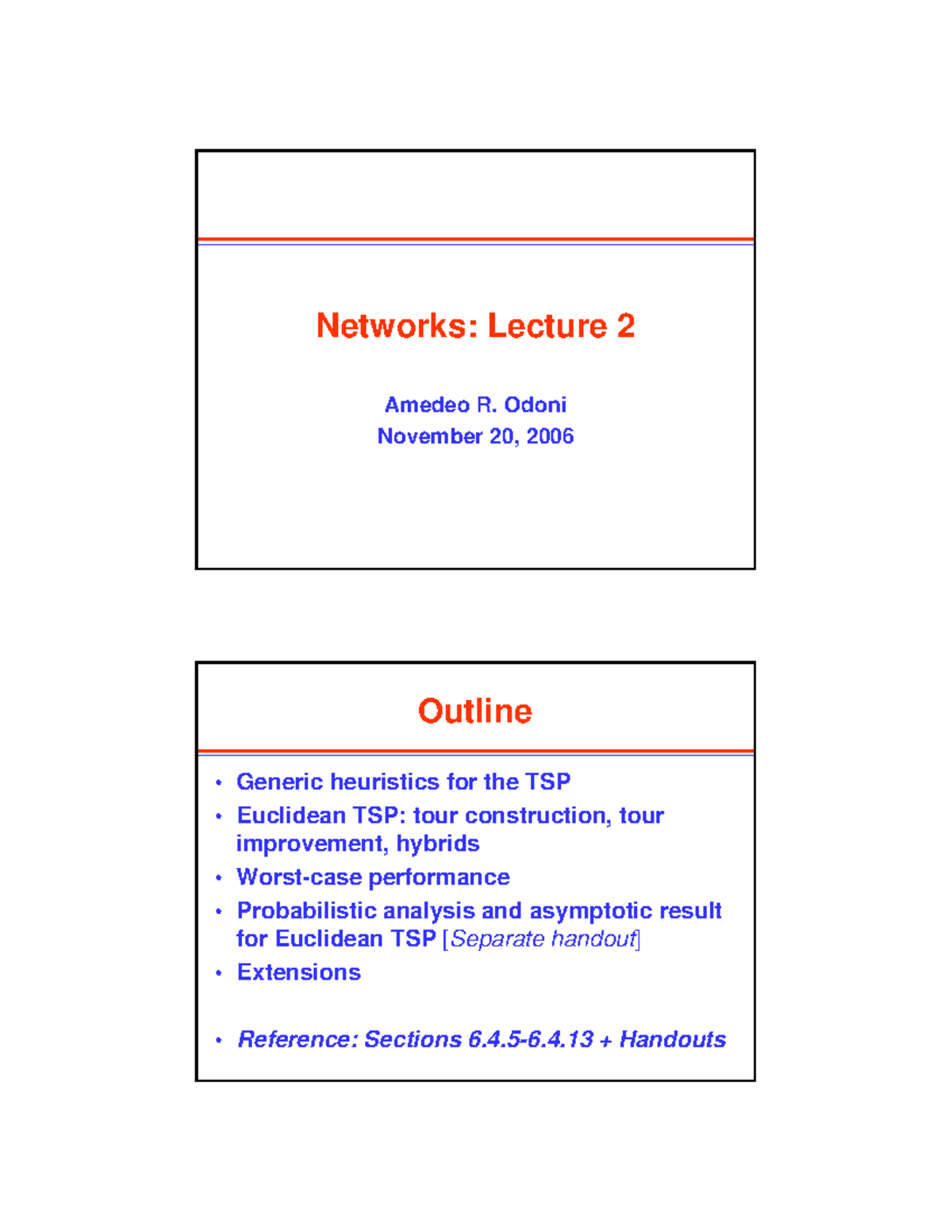 Lec15 Networks 1 (PDF) - Networks: Lecture 2 Amedeo R. Odoni November ...