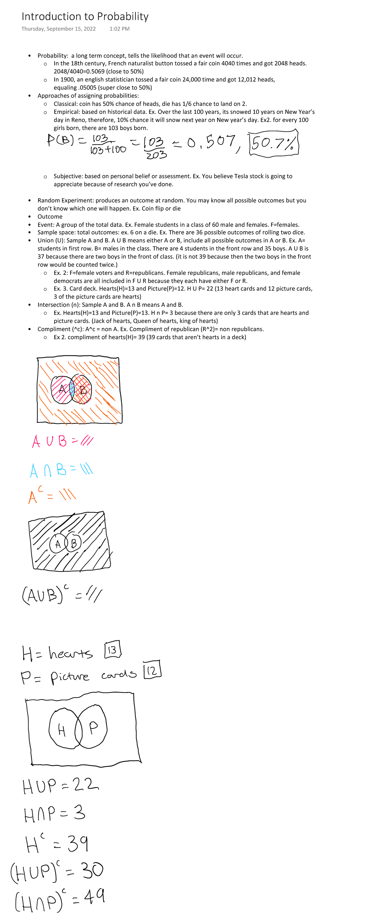 Introduction to Probability - Probability: a long term concept, tells ...