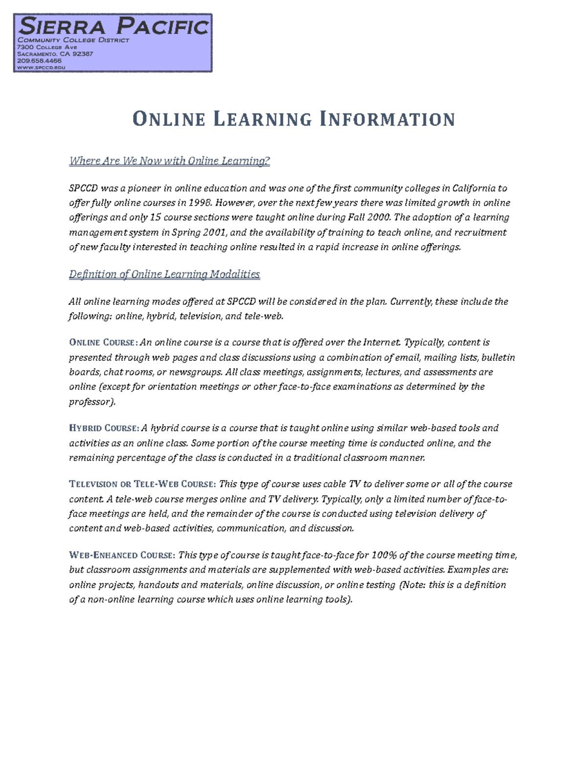 Word Assignment 1-2 - ONLINE LEARNING INFORMATION Where Are We Now with ...