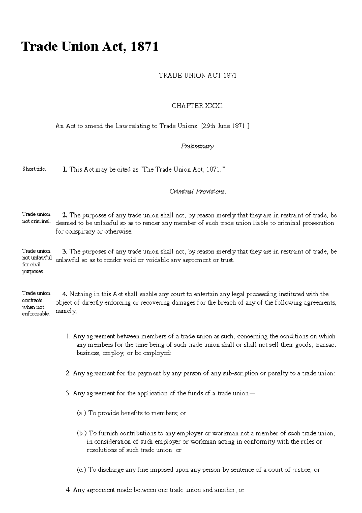 IRL98373 2 - The 1871 labour Act of the UK - Trade Union Act, 1871 ...