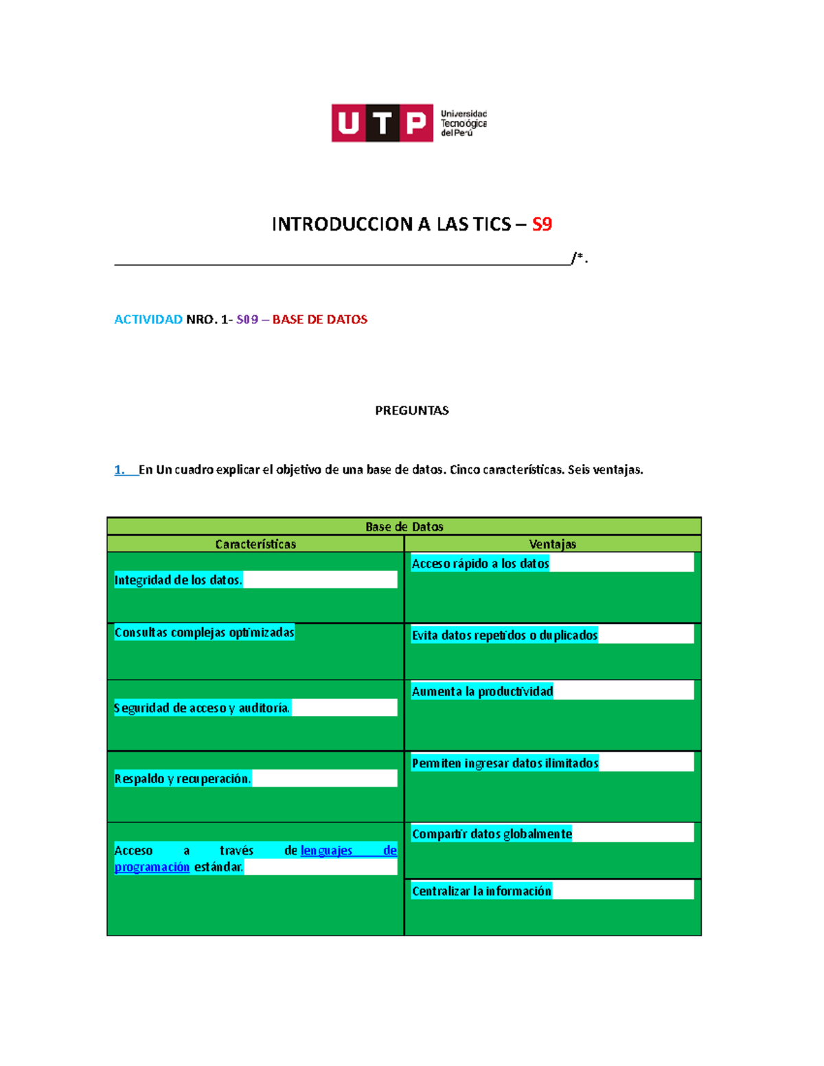 TIC Semana 9 Tarea 9 - good - INTRODUCCION A LAS TICS – S - Studocu