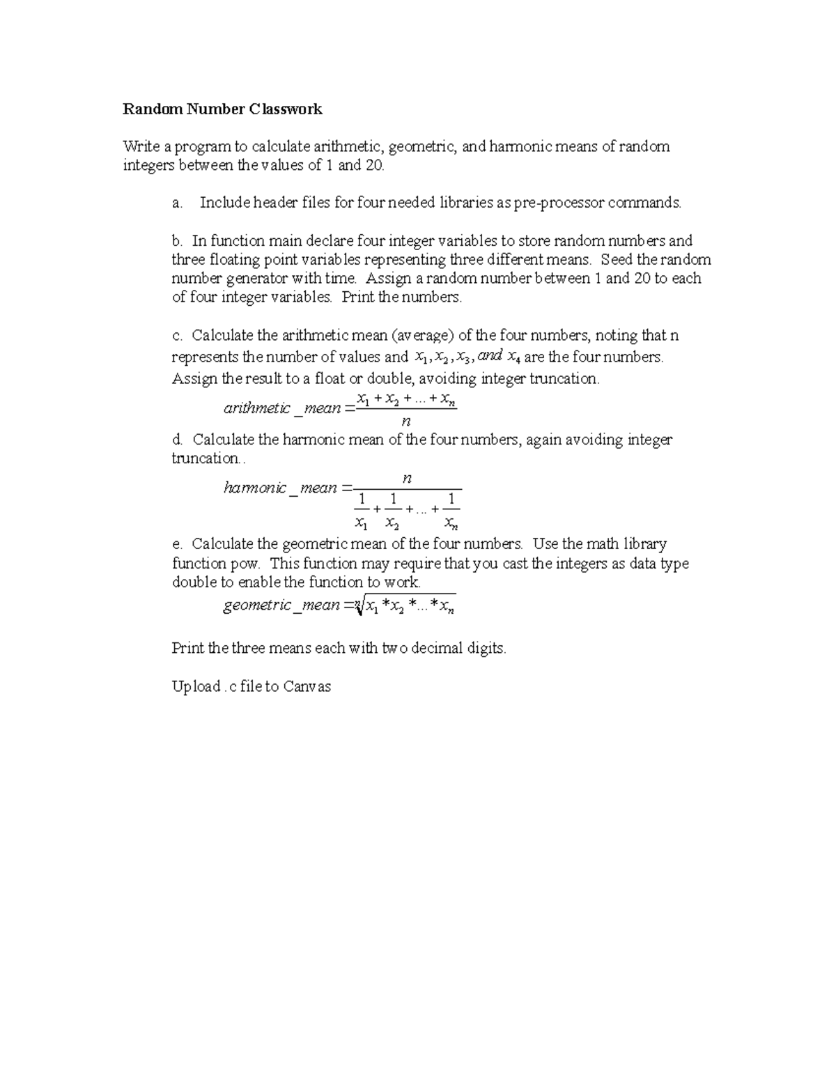 Random Number Classwork - Random Number Classwork Write a program to ...