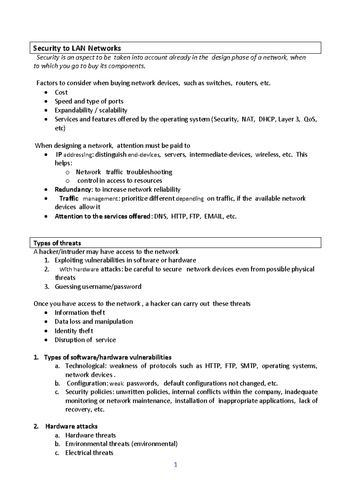 Lan Security (EN) - Security is an aspect to be taken into account ...
