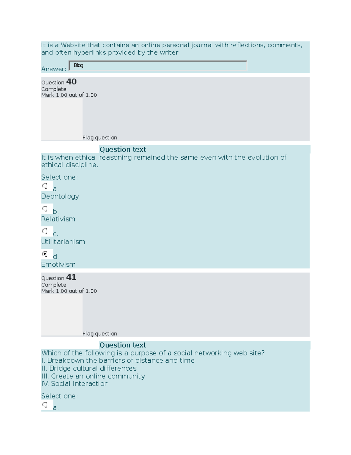 Social-Issues-and-Professional-Practices quiz and exam - It is a ...