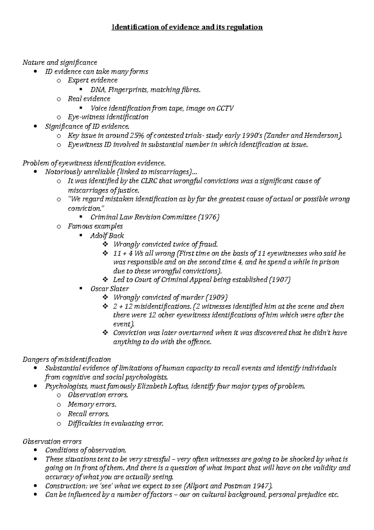 Identification of evidence and its regulation - o Real evidence Voice ...