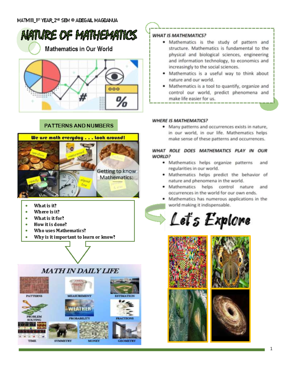Trans MATM-111 - yes - Mathematics in Our World ####### PATTERNS AND ...
