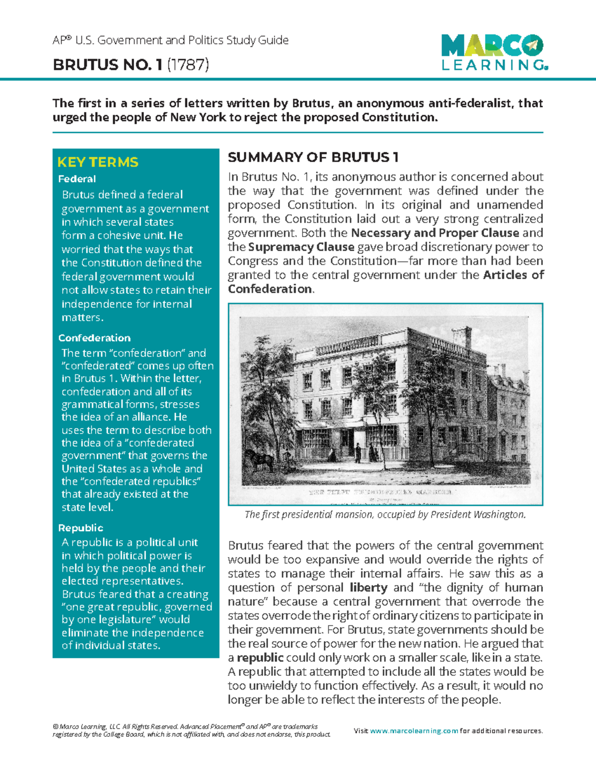 Brutus Marco Learning - Practice - AP® U. Government and Politics Study ...