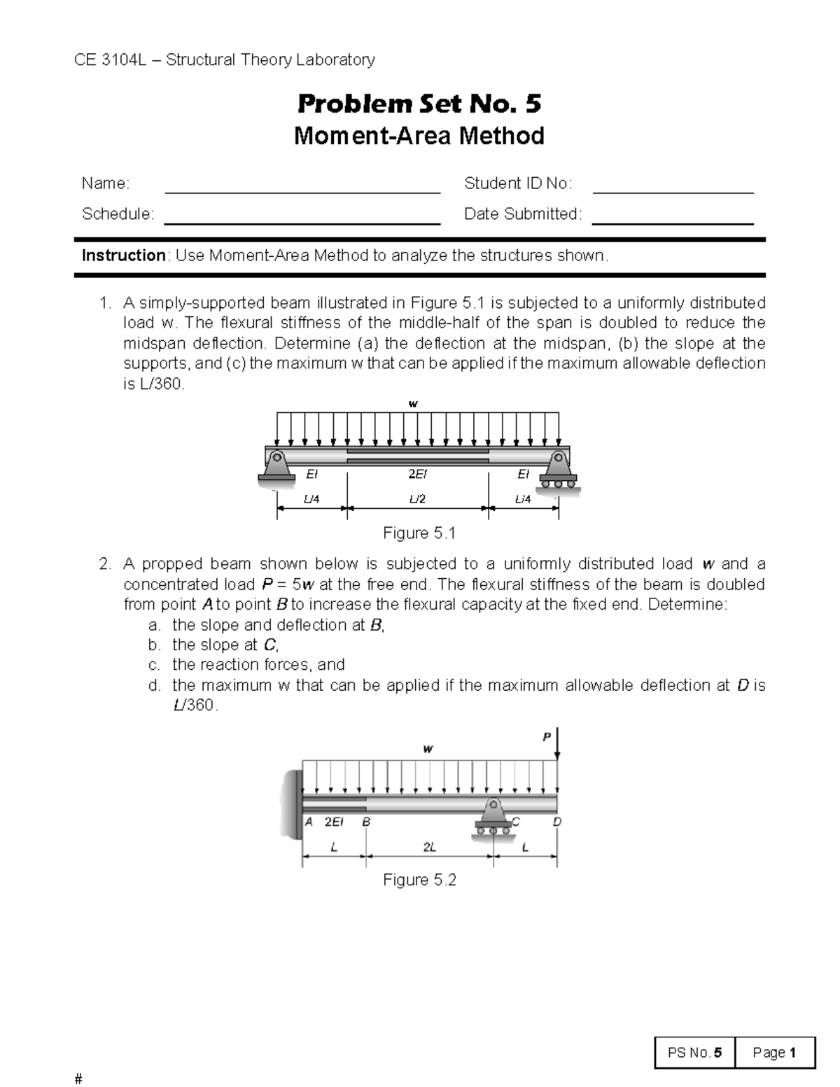Plate No. 5 - Structural Theory - CE 3104L – Structural Theory ...