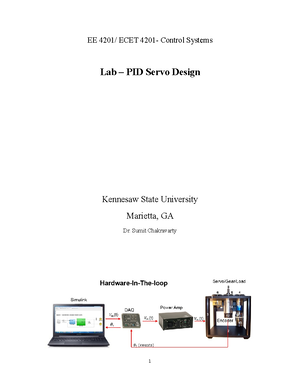 Lab4a1 - lab - ECET 4201 Control Systems Lab 4 – Servo Hardware Platform Part I - Plant Model ...