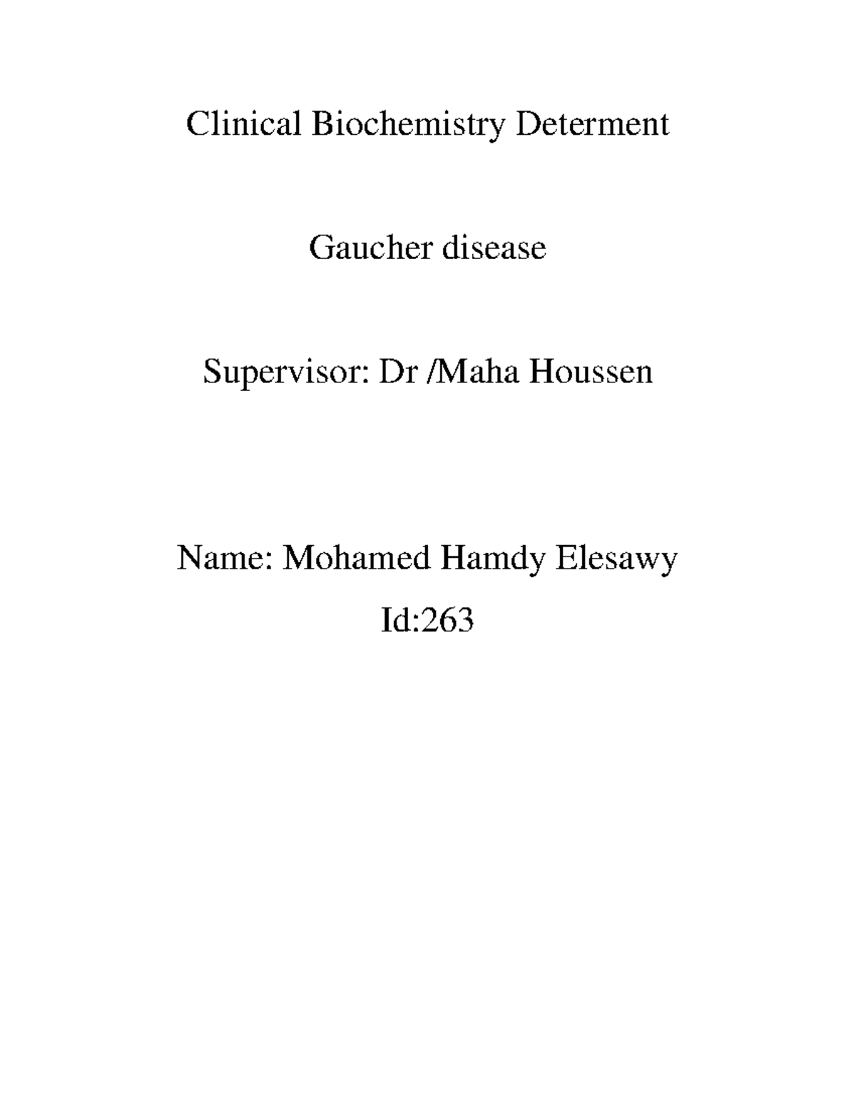 1 - Physiology - Clinical Biochemistry Determent Gaucher disease ...