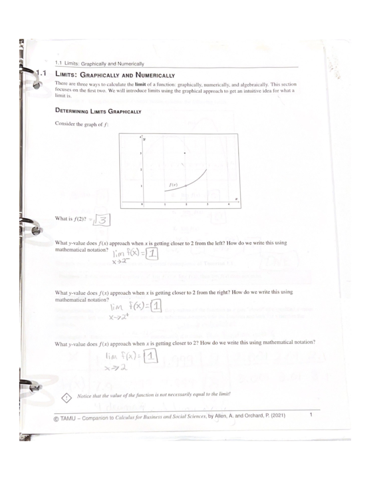 1.1 Limits Graphically and Numerically - MATH 142 - Studocu