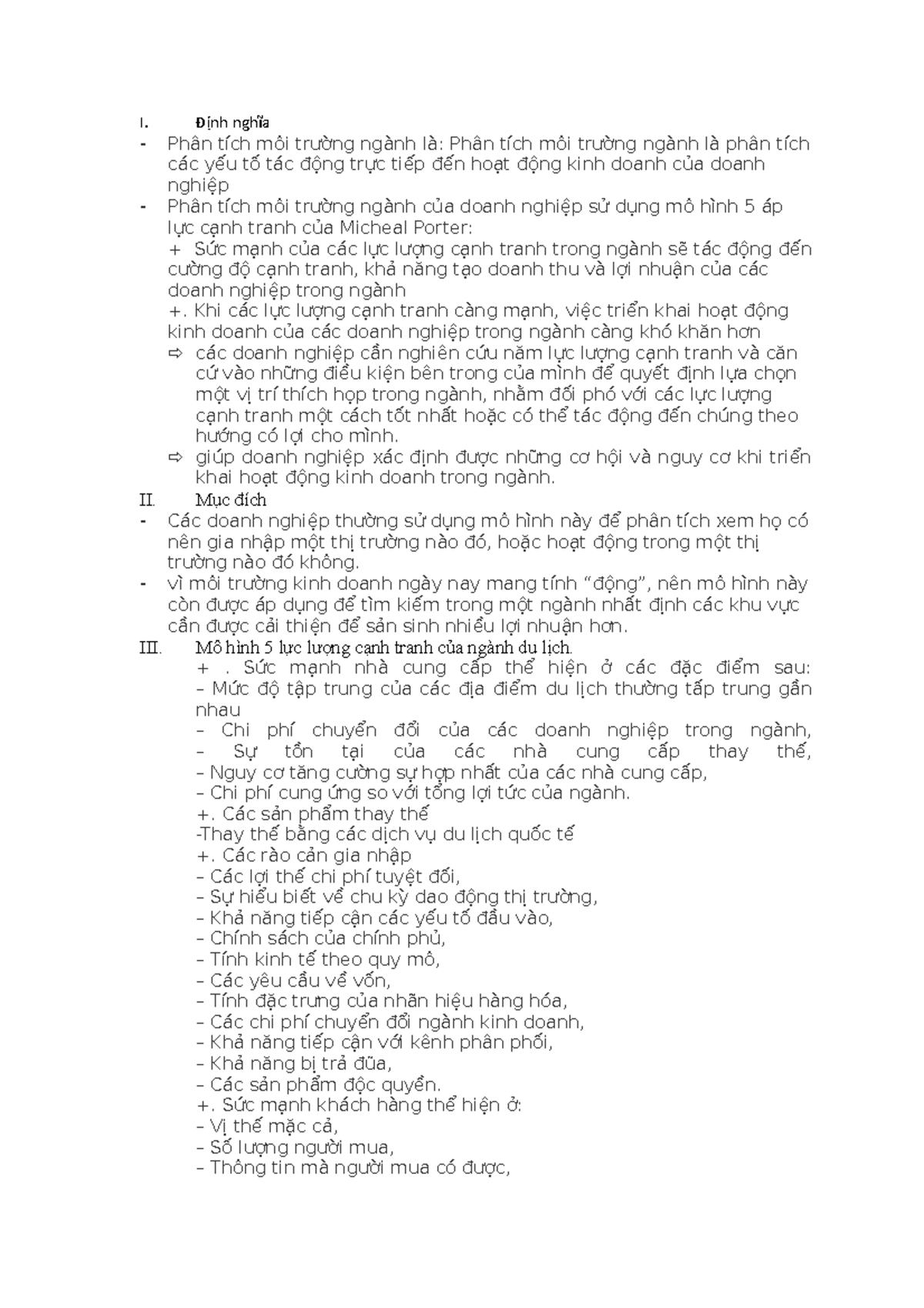 Tài-liệu-4 - jkkkj - I. Đ nh nghĩaị Phân tích môi trường ngành là: Phân ...
