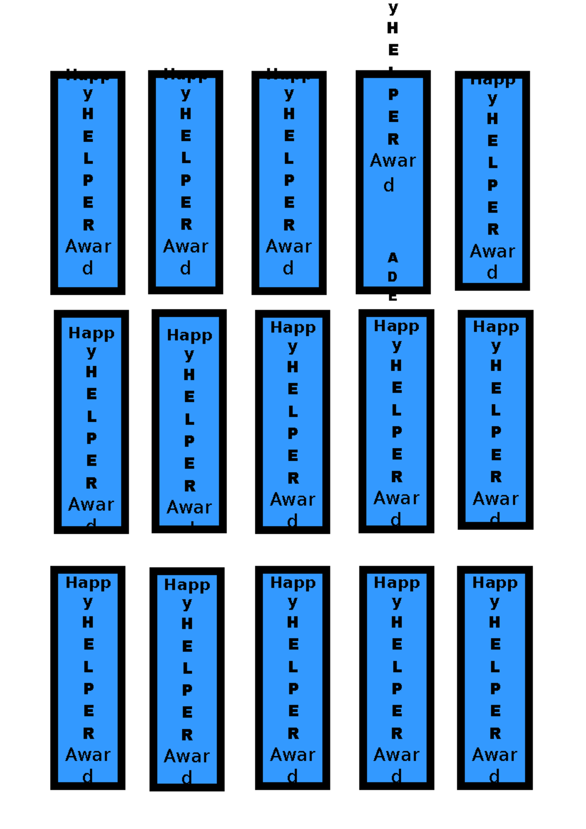 Happy Helper Award Ribbon - Happ y H E L P E R Awar d Happ y H E L P E ...