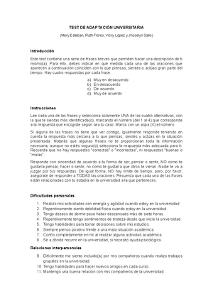 Construcción de pruebas psicológicas - UTP - Studocu