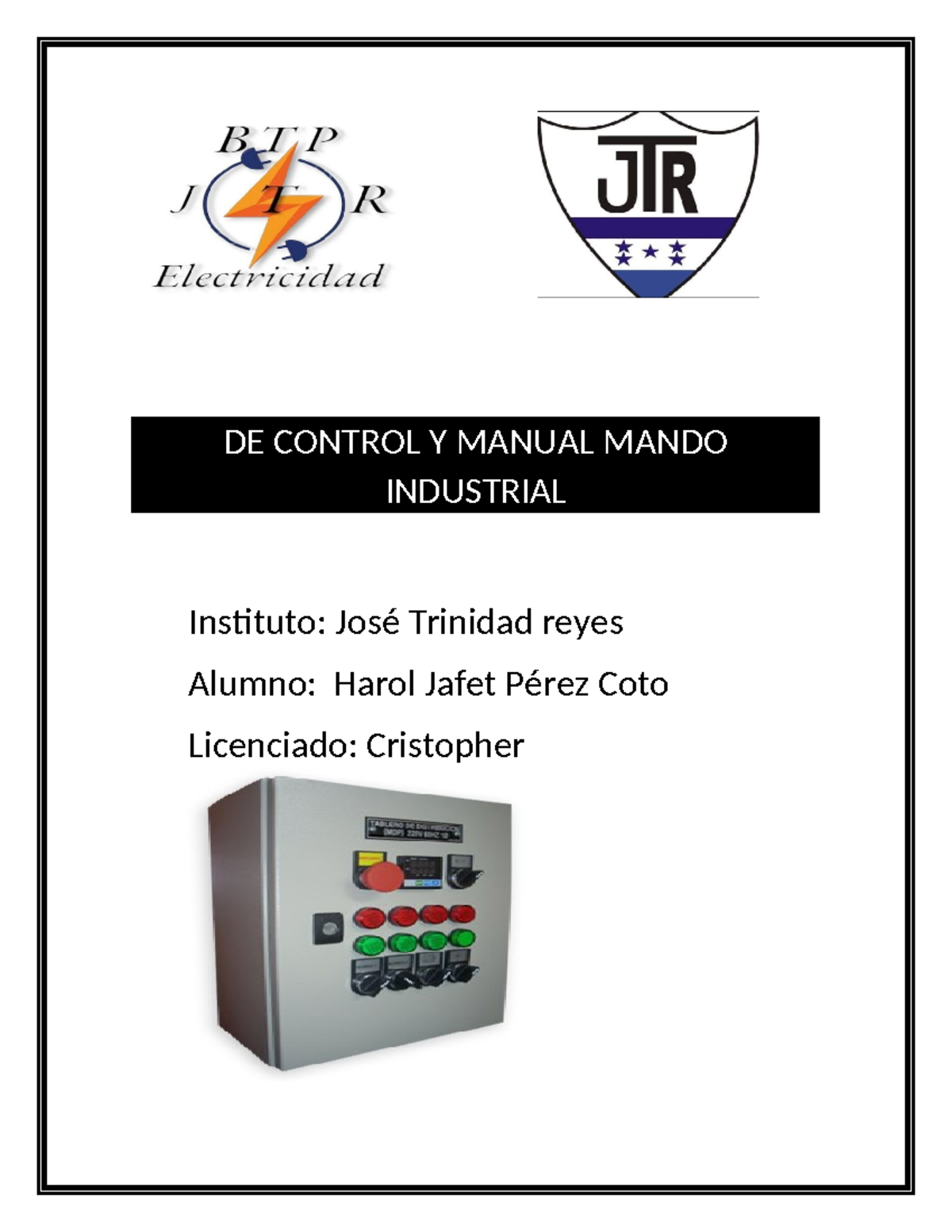 Manual de control y mando industrial Harol Perez - DE CONTROL Y MANUAL ...