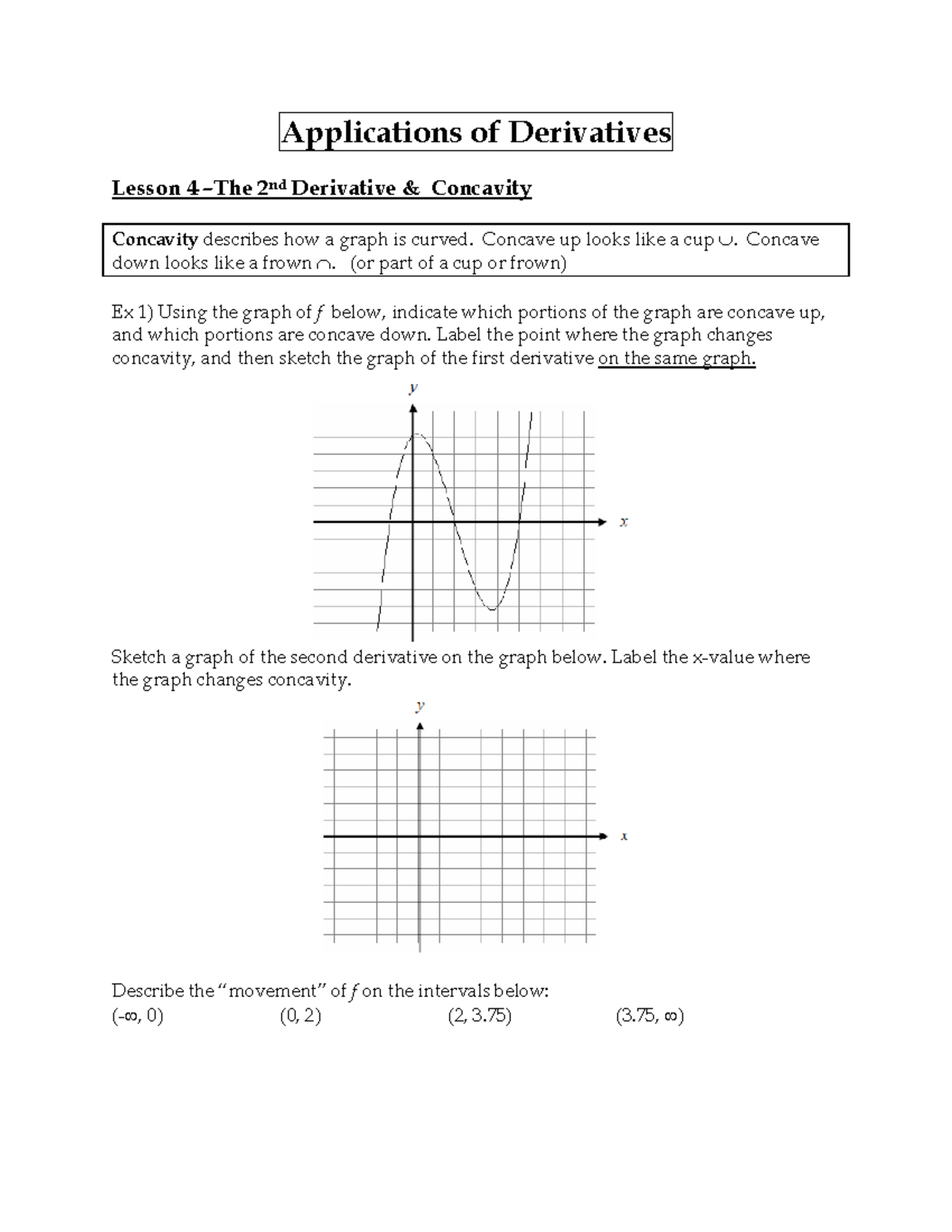 Lesson 4 - concavity - Prepared practice notes - Applications of ...
