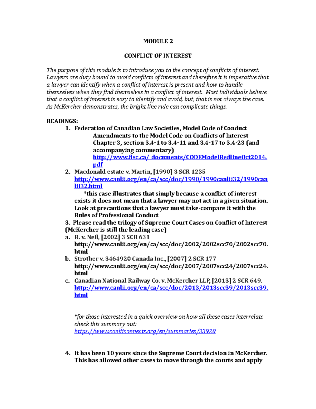 Module 2 - MODULE 2 CONFLICT OF INTEREST The purpose of this module is ...