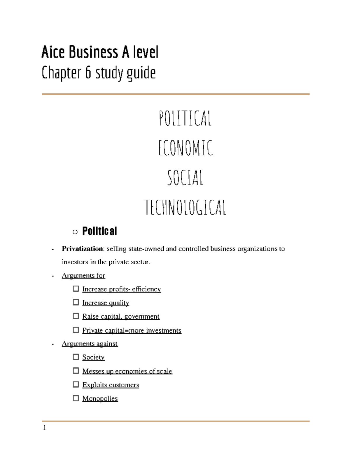 Class+notes business - Review of every chapter for Aice - Aice Business ...