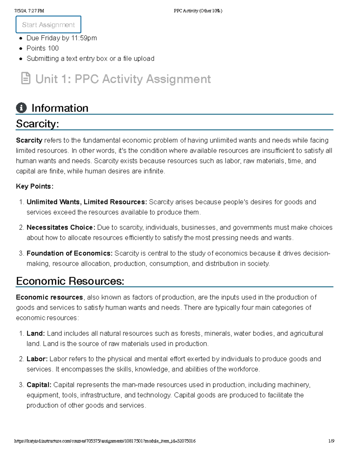 PPC Activity (Other 10%) - Due Friday by 11:59pm Points 100 Submitting ...