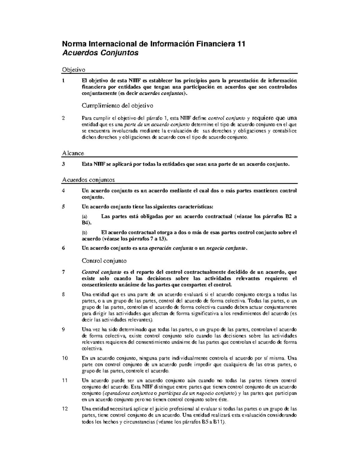 NIIF 11 - Niff - Norma Internacional de Información Financiera 11 ...
