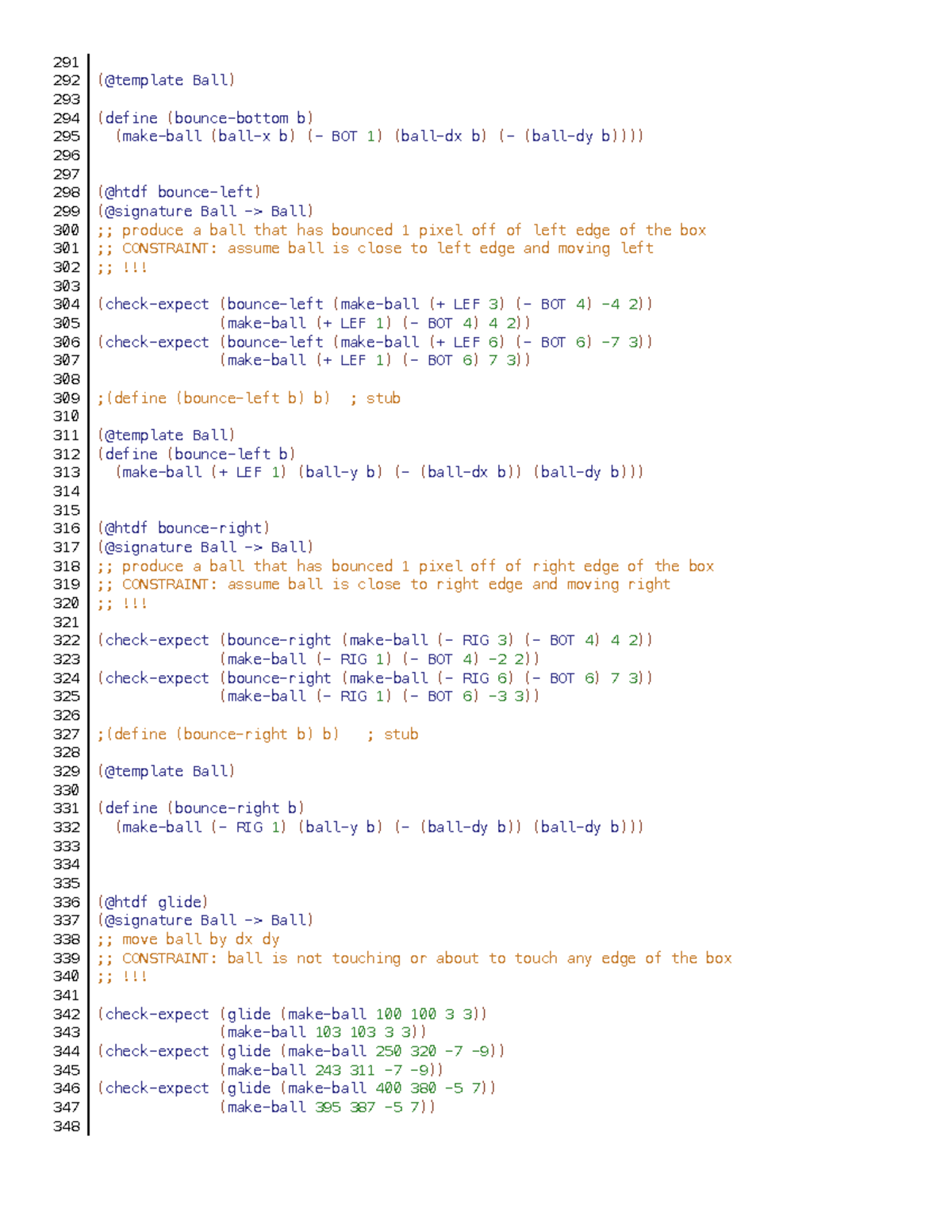Pset 3 for computer science (cpsc 110) - (@template Ball) (define ...