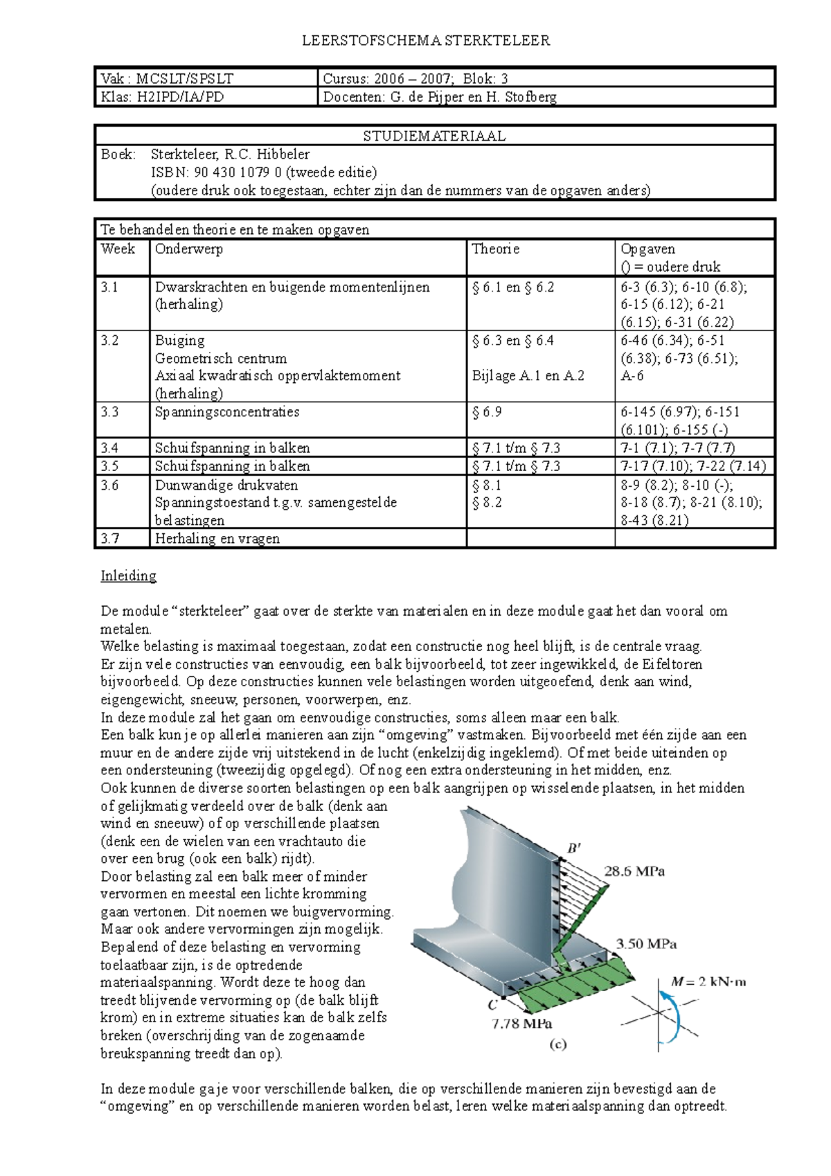 Mcslt- Spslt LSS - LEERSTOFSCHEMA STERKTELEER Vak : MCSLT/SPSLT Klas ...