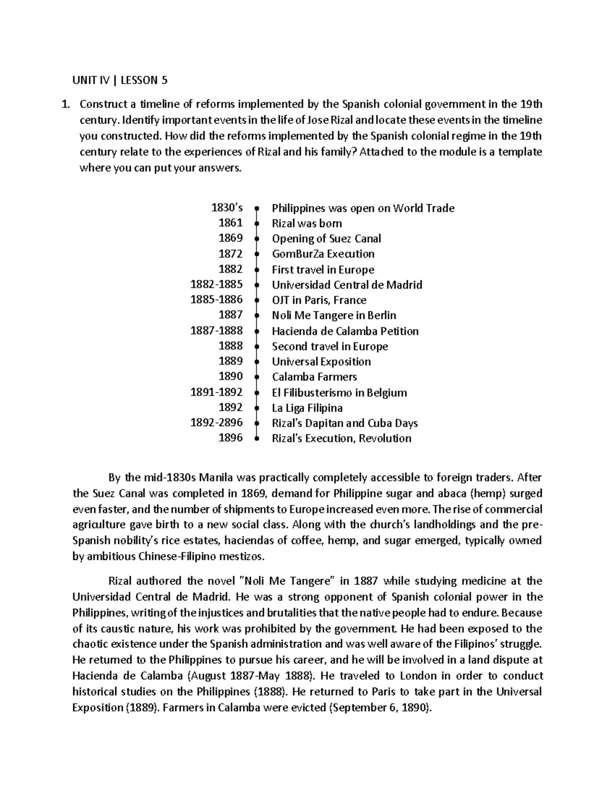 UNIT 4, Lesson 5 Readings in Philippine History - UNIT IV | LESSON 5 ...