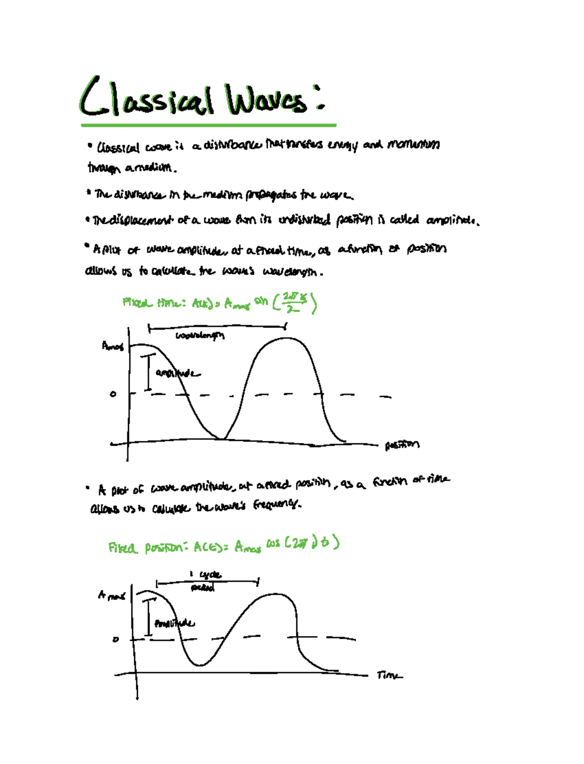Outline #6 Classical Waves, Superposition Principle, Light Waves, Double-Slit Diffraction ...