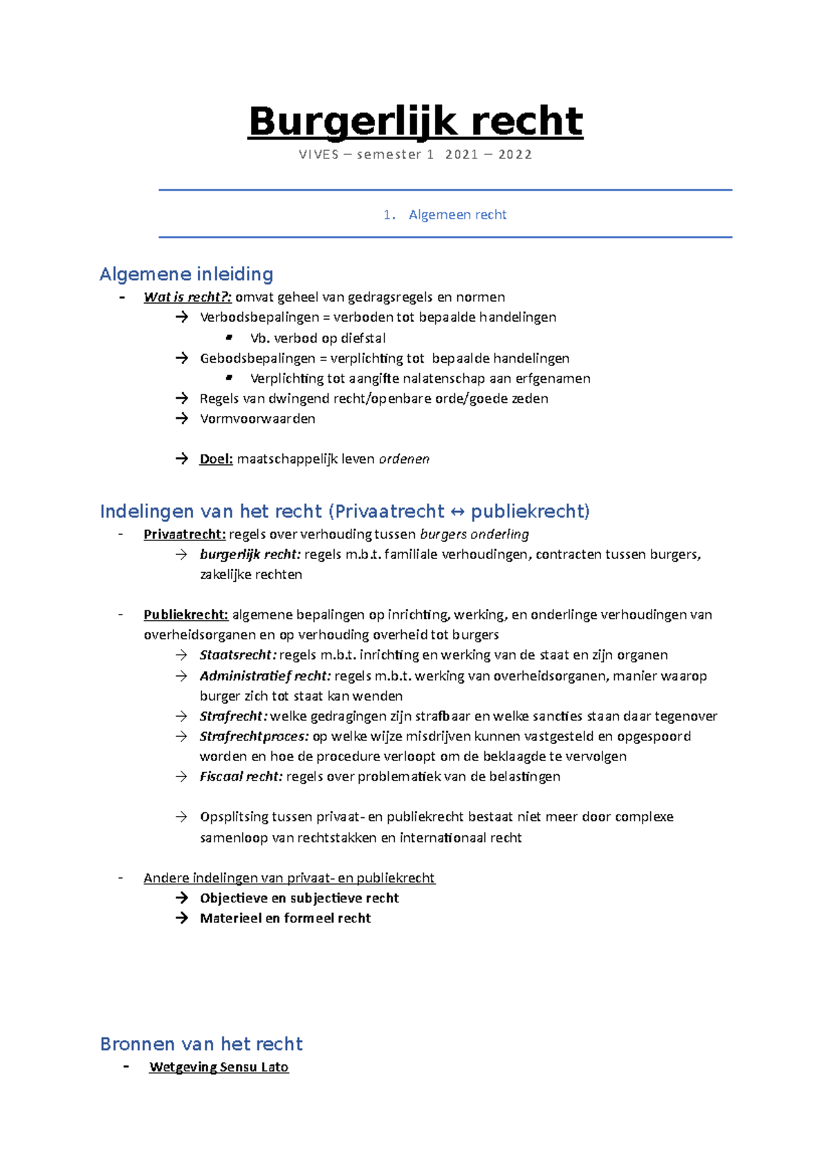 Burgerlijk recht ssamenvatting - Burgerlijk recht VIVES – semester 1 ...