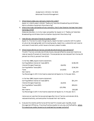 Assignment 4 EM6211 - EM6211 Advanced Financial Management (for non ...