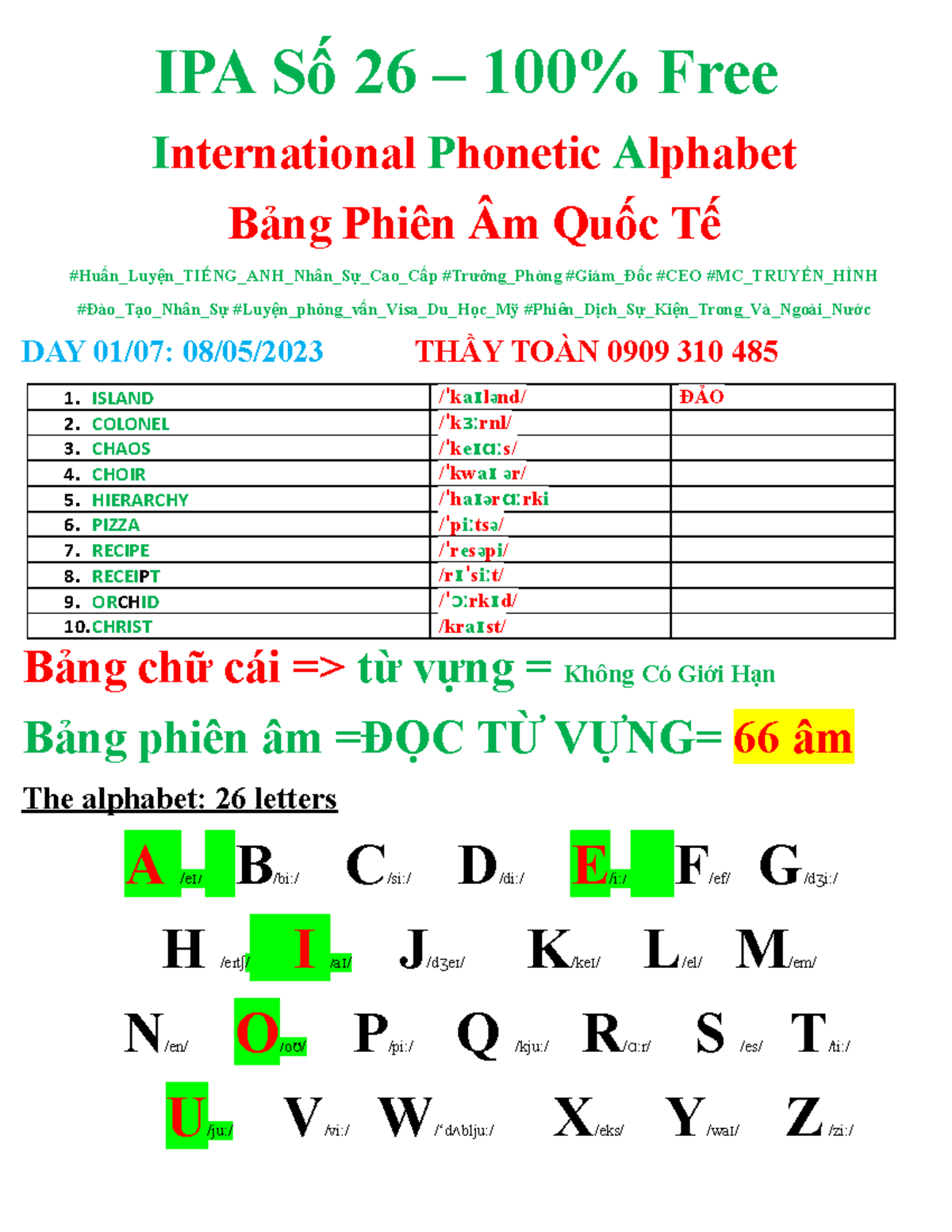 IPA Số 26 free - IPA Số 26 – 100% Free International Phonetic Alphabet ...