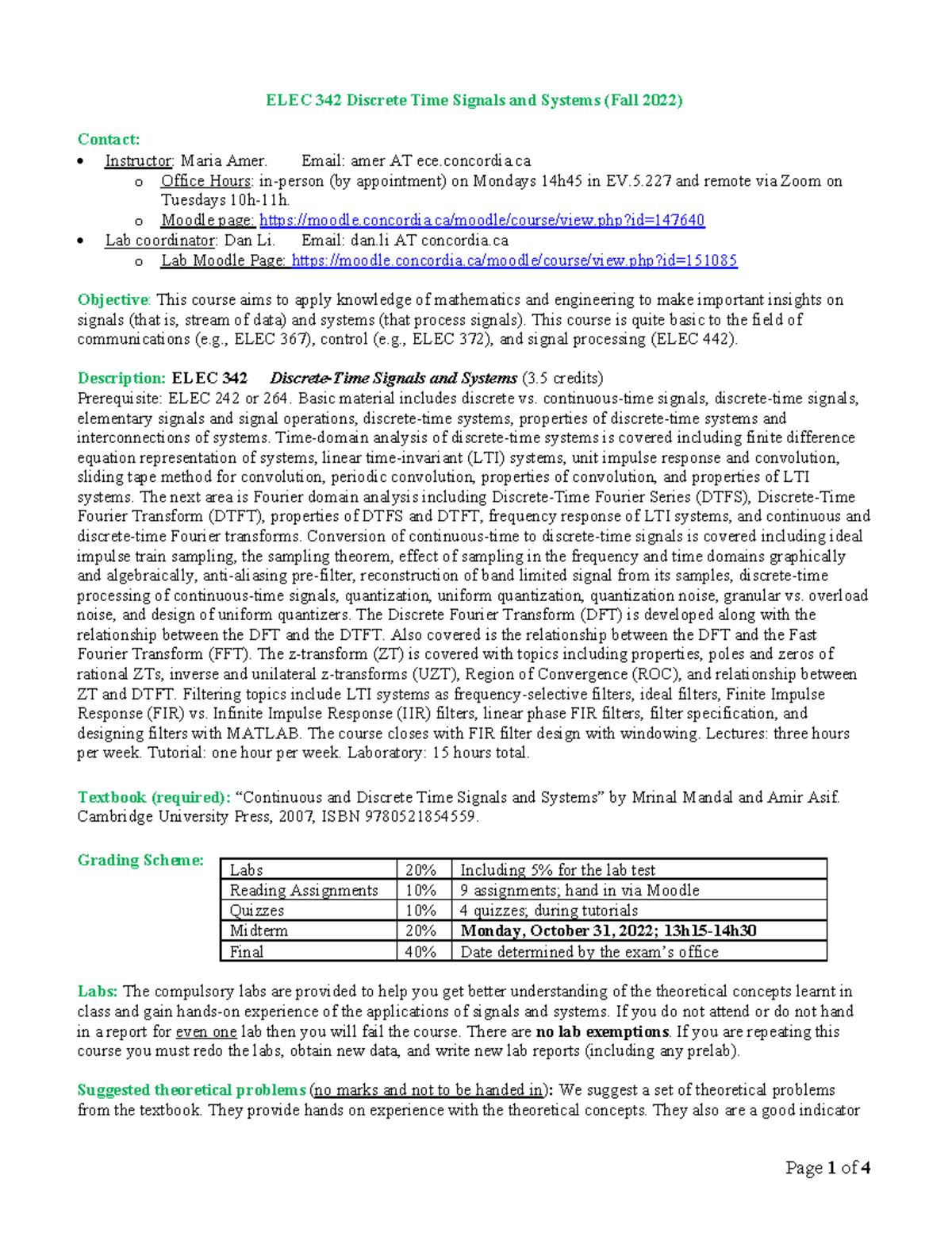 ELEC342-F22-outline - Course outline for ELEC342 with Maria Amer - ELEC ...