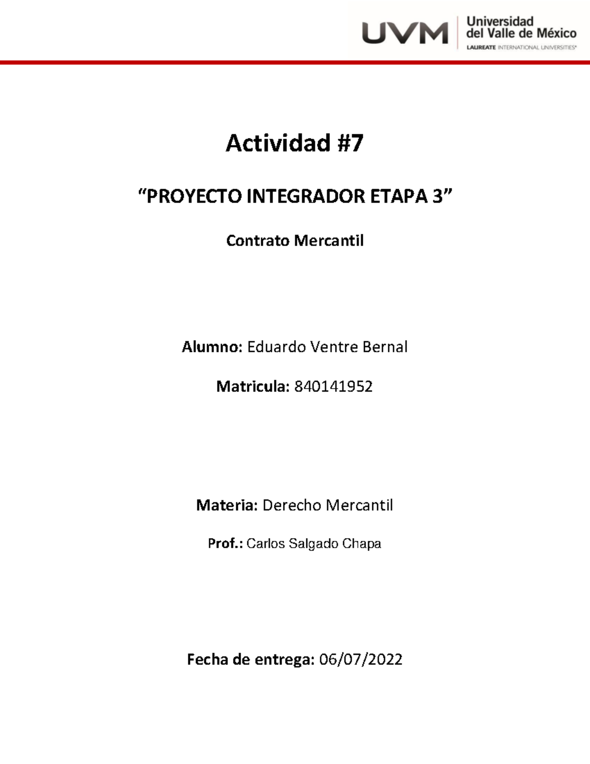 A7 EVB - PROYECTO INTEGRADOR ETAPA 3 - Actividad