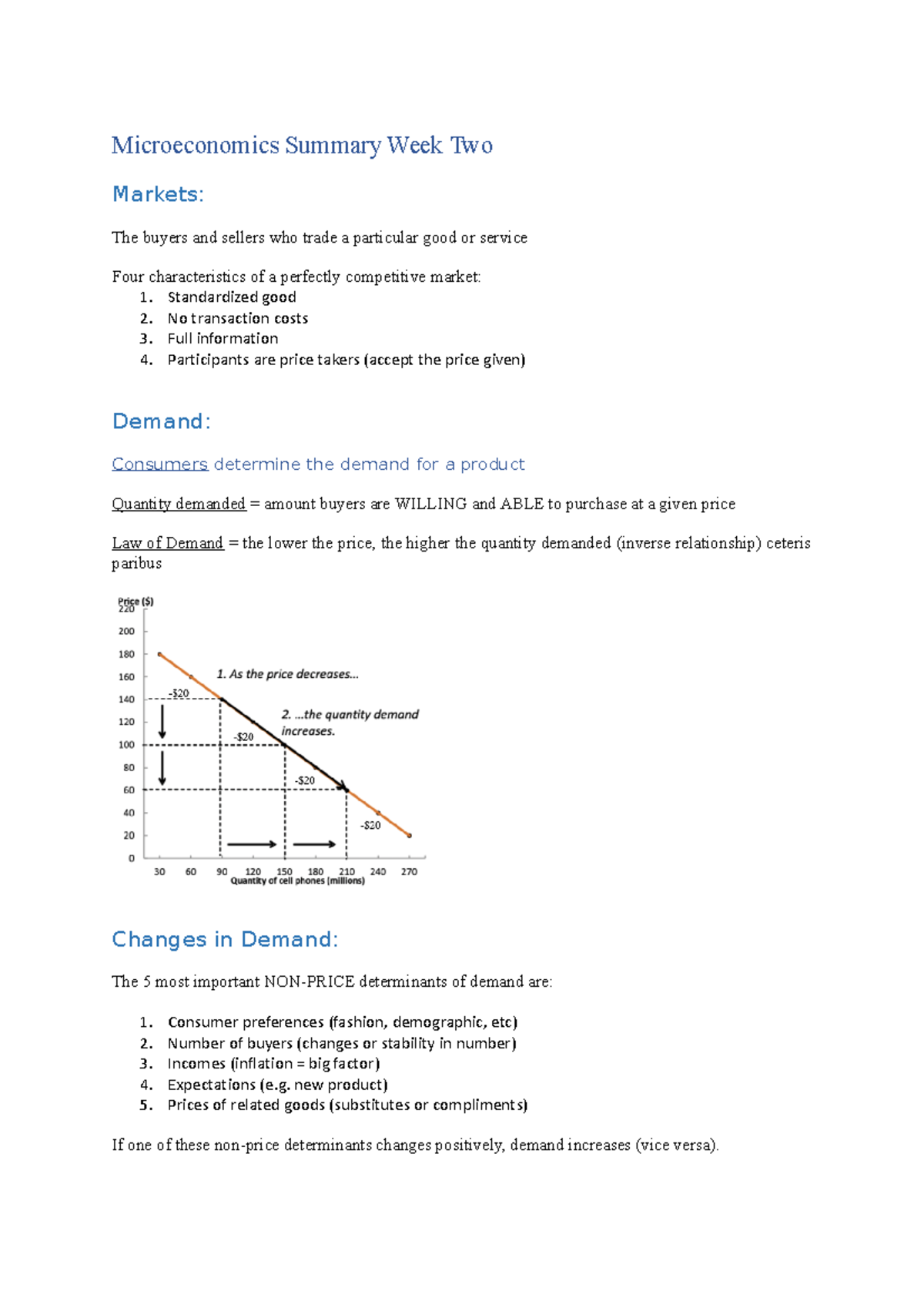 Microeconomics Summary Week Two - Microeconomics Summary Week Two ...