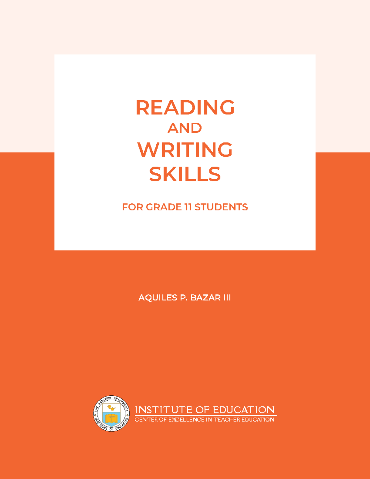 Grade 11 Reading And Writing Skills READING AND WRITING SKILLS FOR