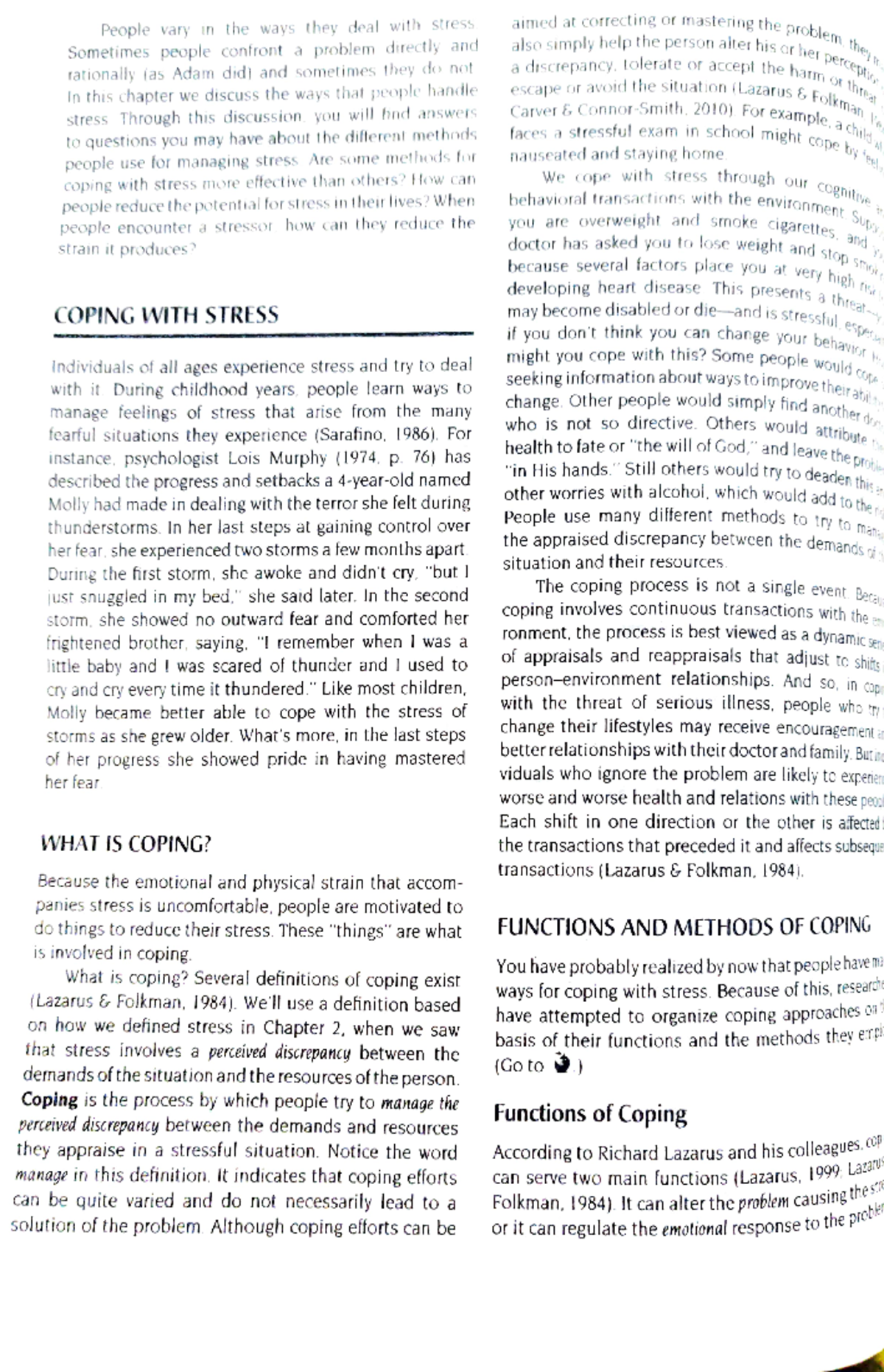 Sarafino, coping - abc - aimed at correcting or mastering the prohi ...