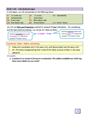 Week 12 Worksheet for Lecture 6 Estimated Child Dosage based on BSA ...