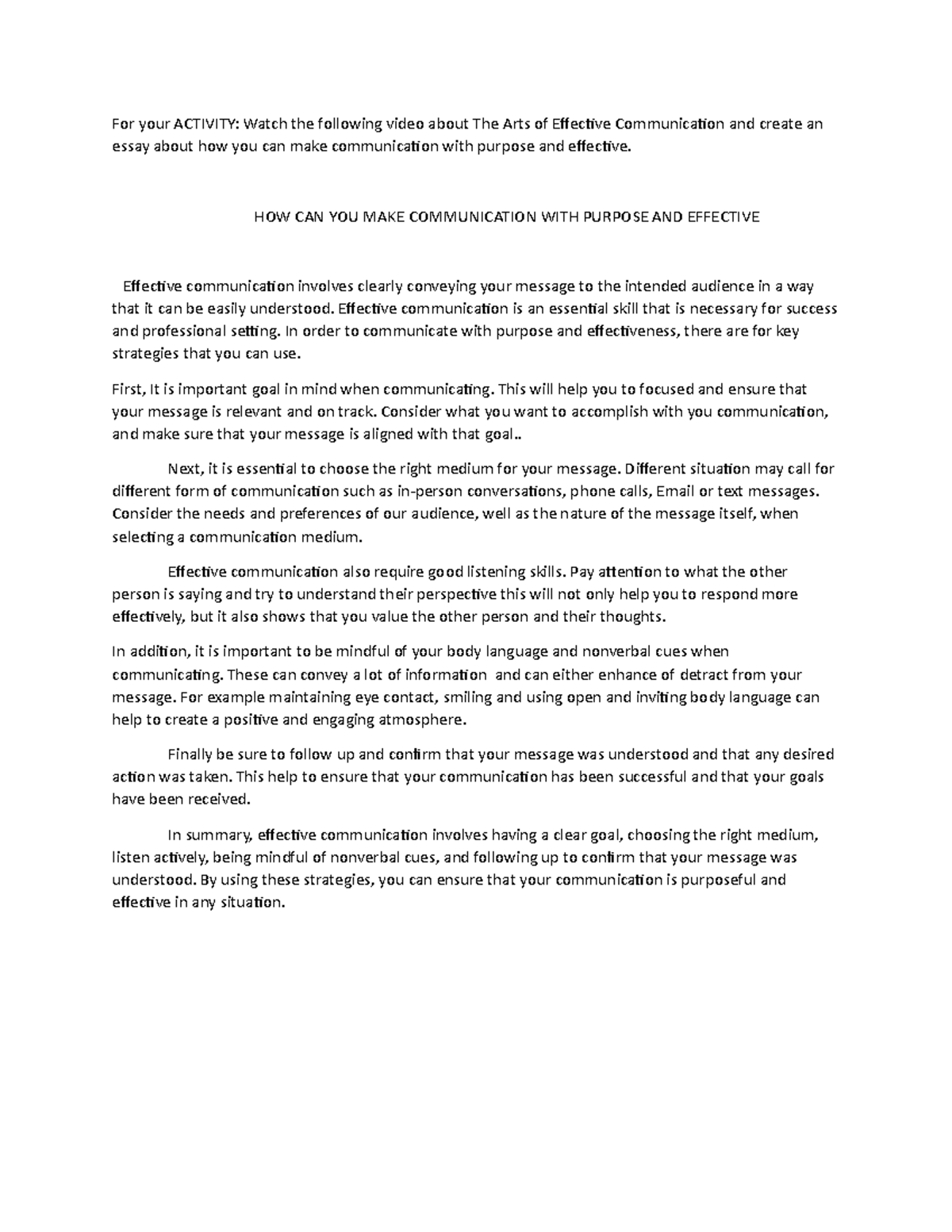 Purposive communication HOW CAN YOU MAKE Communication WITH Purpose AND ...