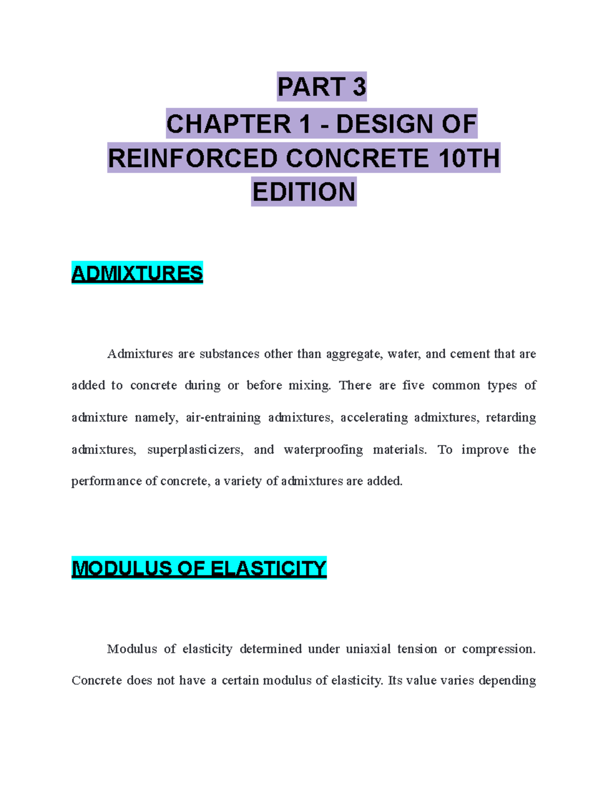 PART 3 - Chapter 1 - Design OF Reinforced Concrete 10TH Edition - PART ...