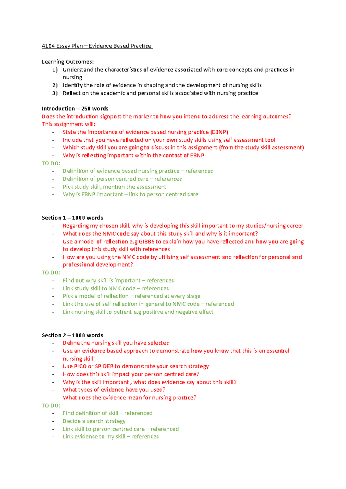4104 essay plan - Nurse - 4104 Essay Plan – Evidence Based Practice ...