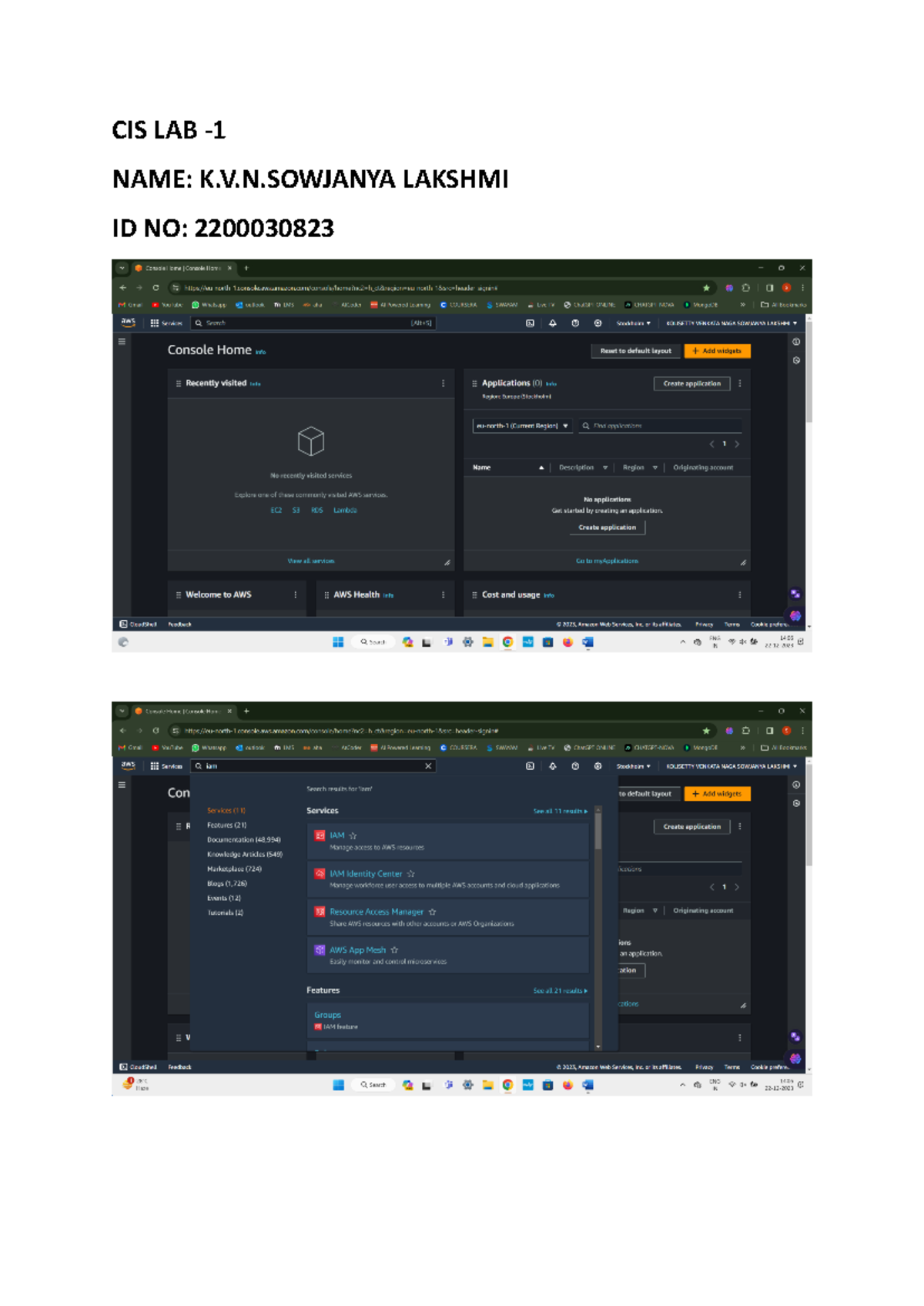 CIS LAB-1 - good - Compensation Management - CIS LAB - 1 NAME: K.V.N LAKSHMI ID NO: 2200030823 ...
