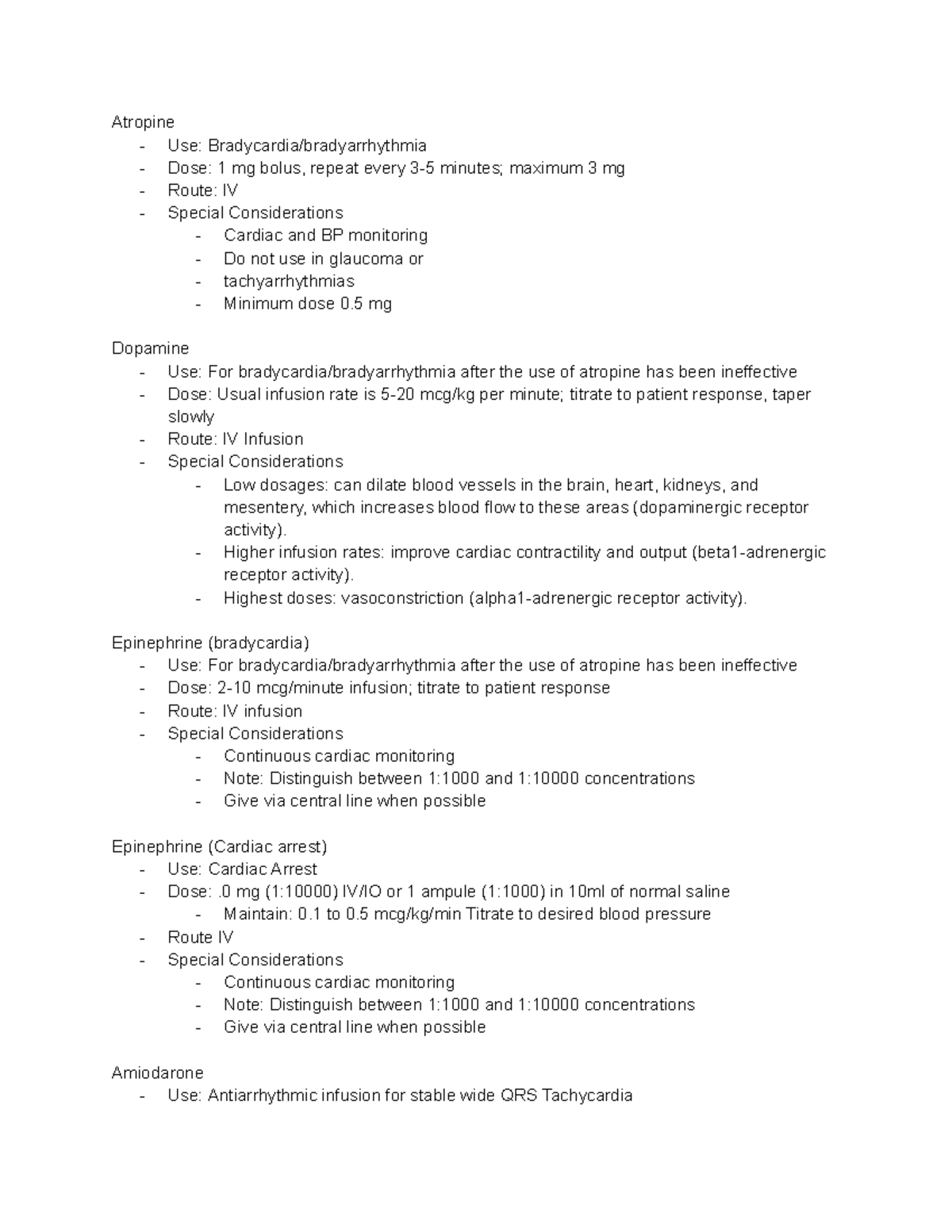 Emergency Medication for Bradycardia Rhythms and Cardiac Arrest ...