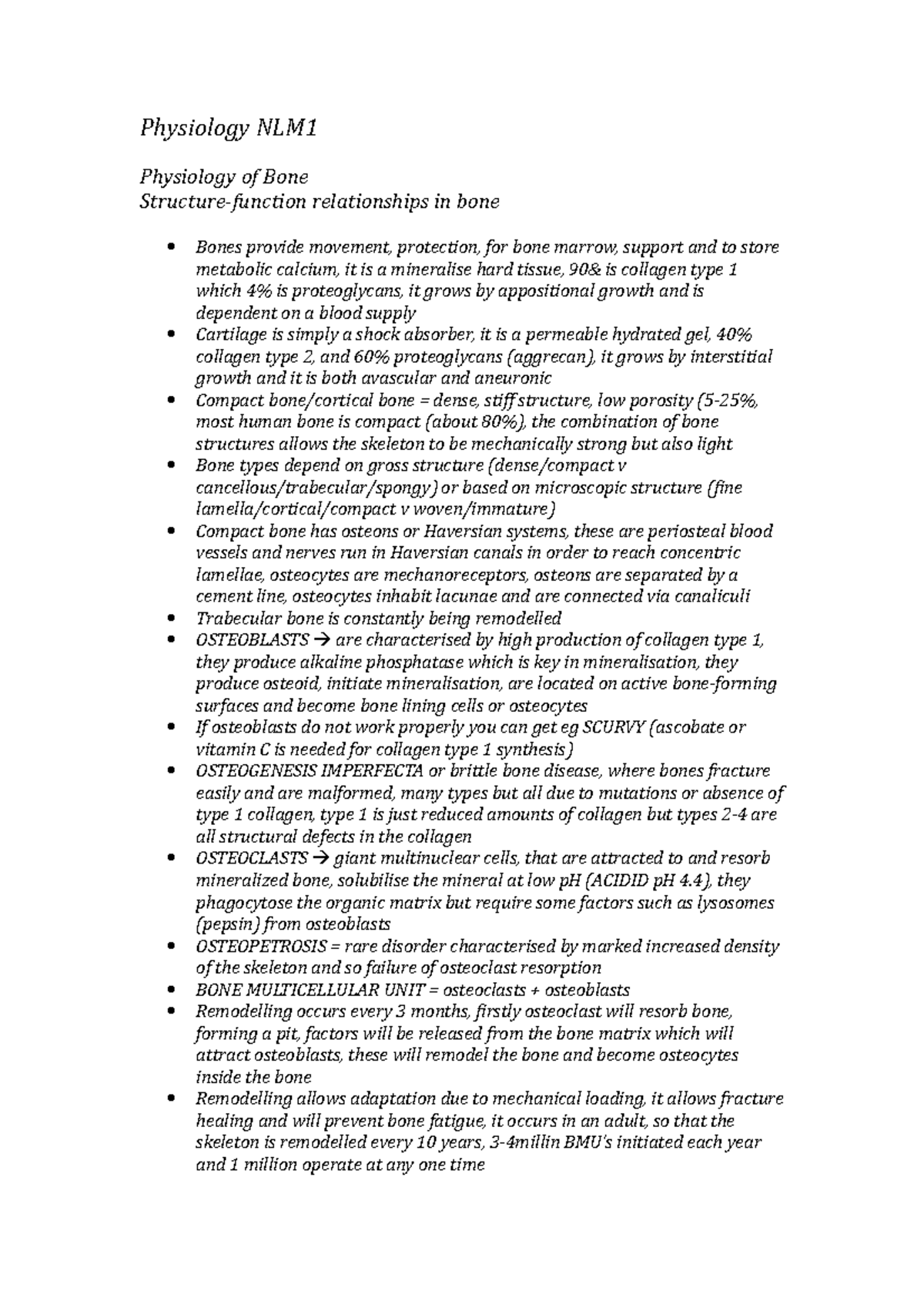 Physiology NLM1 - Lecture notes Year 1 - Physiology NLM Physiology of ...