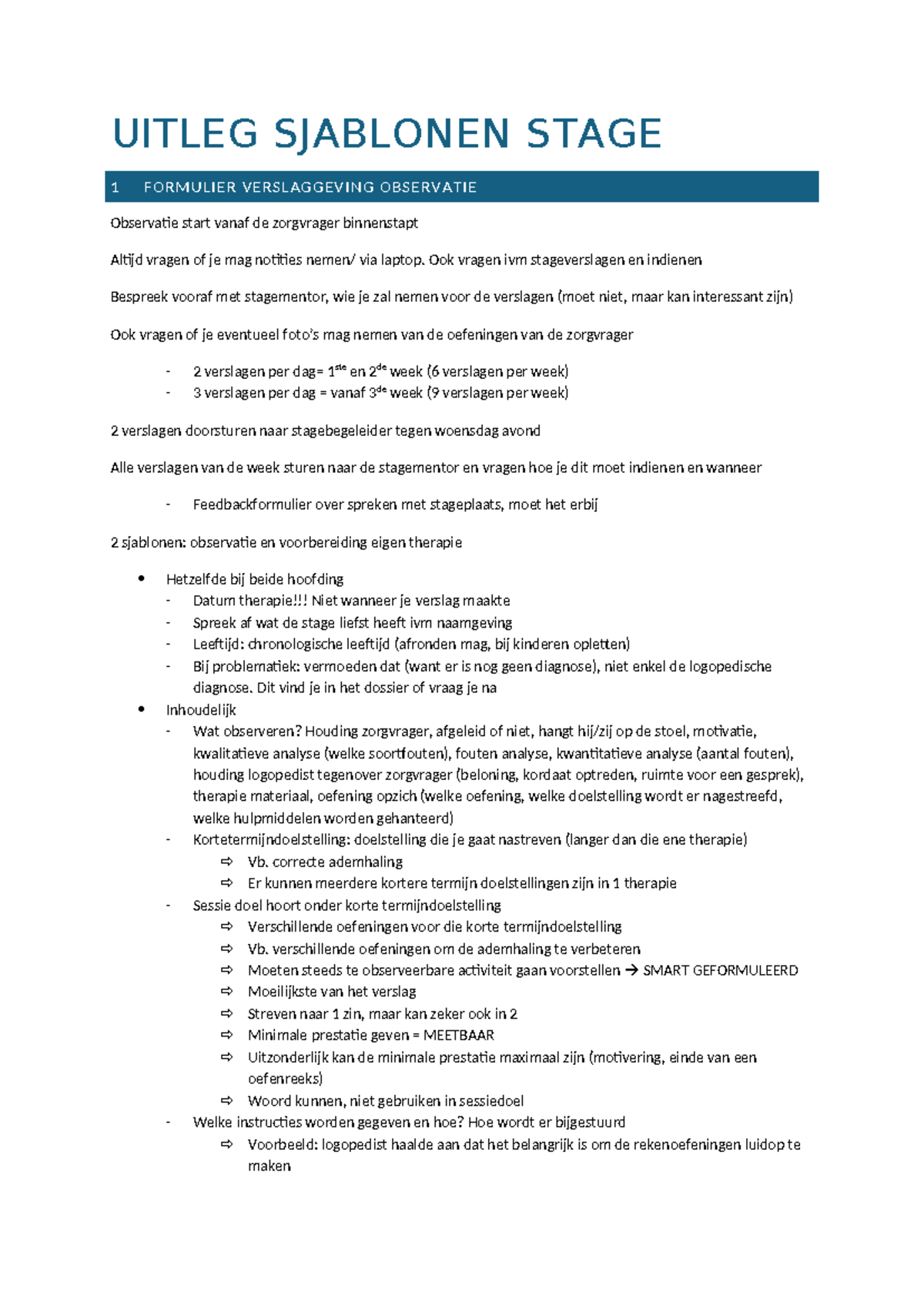 Uitleg sjablonen stage - UITLEG SJABLONEN STAGE 1 FORMULIER ...