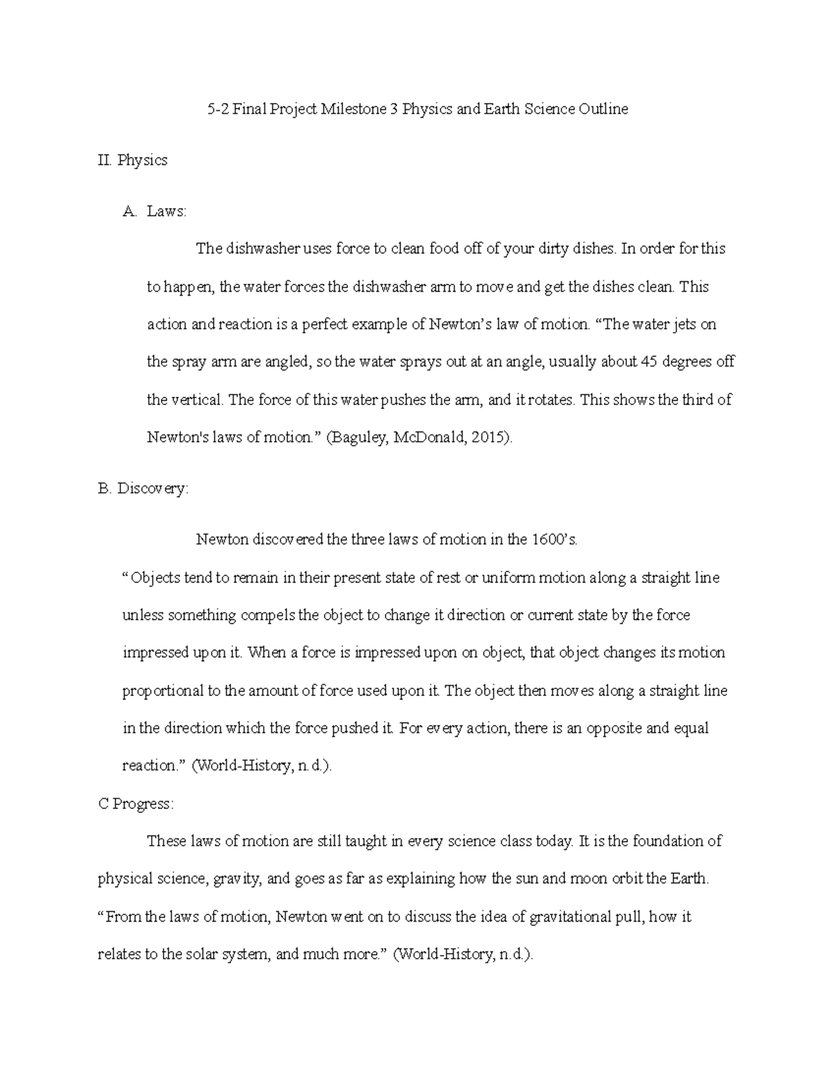 5-2 Final Project Physics and Earth Science Outline - Final Project ...