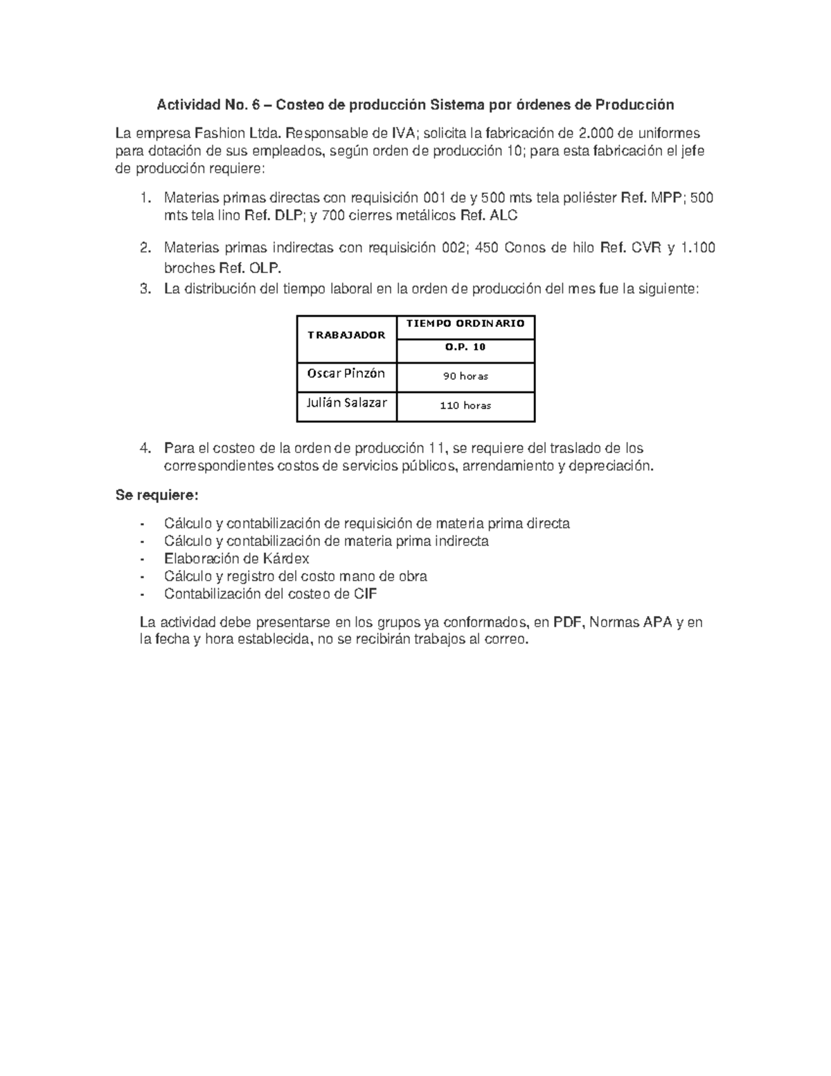 6 Unidad 8 - Actividad costeo orden de producción 2022-2ok - Actividad ...